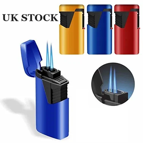 ZENGA REFFILABLE TWIN Jet Zl-9 Turbo Windproof Stylish Lighter Uk ...