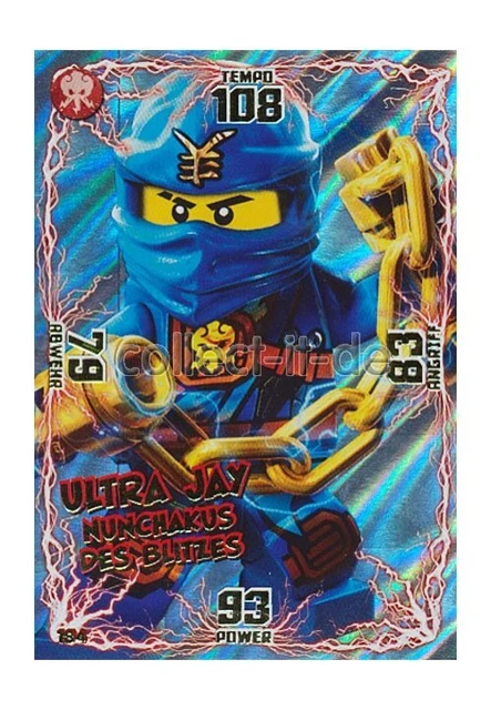 LEGO NINJAGO SERIES 1 Trading Card 184 Ultra Jay Nunchucks Of Lightning ...