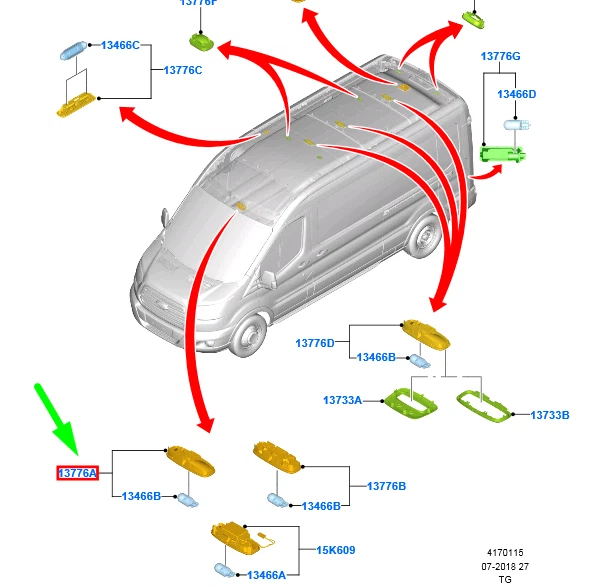 NEU FORD TRANSIT Mk4 Innenlichtlampeneinheit 1823111 Bk21-13776-Ea Original EUR 80,30 - PicClick DE