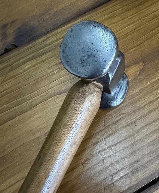 VINTAGE HAMMER DOUBLE Round, Planishing, Leather Workers Hammer H H D ...