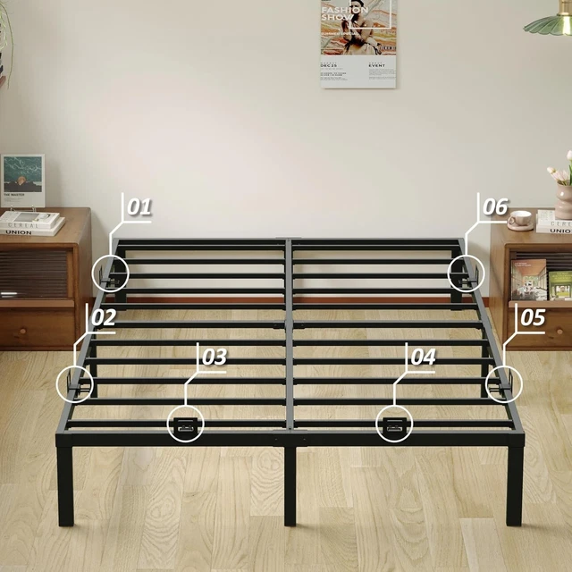 6-PACK NON-SLIP MATTRESS Grippers for Metal Bed Frame, Heavy Duty ...