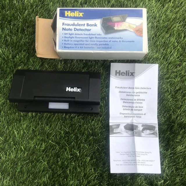 HELIX UV LIGHT Fake/Counterfeit Money Bank Paper/Polymer Note Checker ...