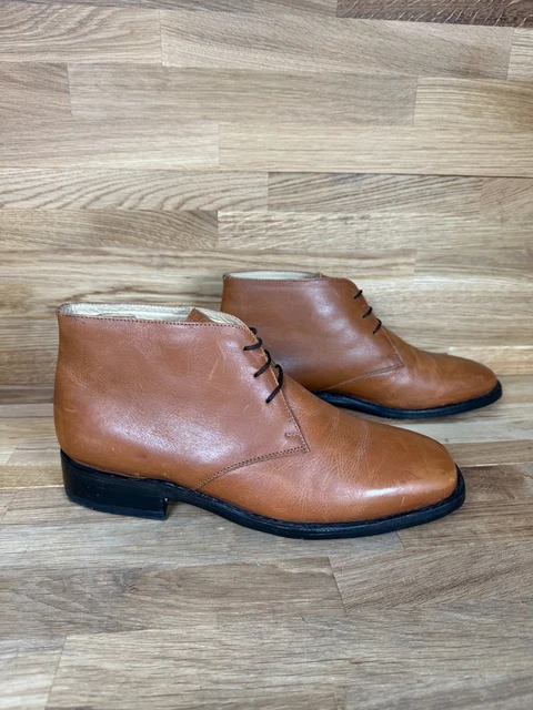 SAMUEL WINDSOR MENS Handmade Leather Chukka Boots Tan Brown UK 10 Smart ...