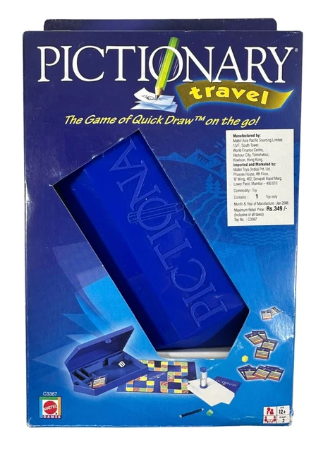 PICTIONARY TRAVEL EDITION by Mattel 2003 (12yrs+) - Opened / Contents ...
