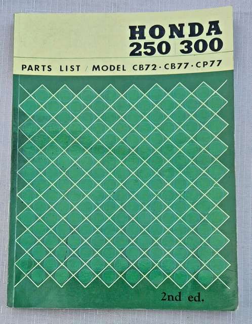 HONDA 250 530 Parts List For Models Cb72 Cb77 Cp77 Super Clean Book £34 ...