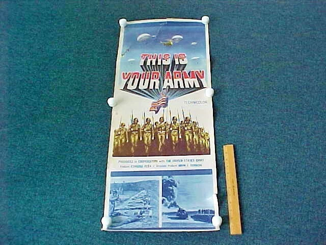 VINTAGE &THIS IS Your Army" 1954 Movie Theatre Poster ~ 36" x 14" £20. ...