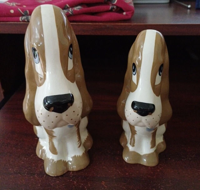 VINTAGE SZEILER STUDIO Pottery Sad Face Dogs x 2 £9.95 - PicClick UK