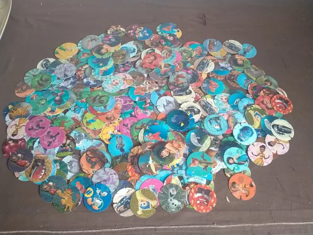 LOT DE 339 Pog Jeton Disney CARS Roi Lion Némo Reine Des Neiges SUPER ...