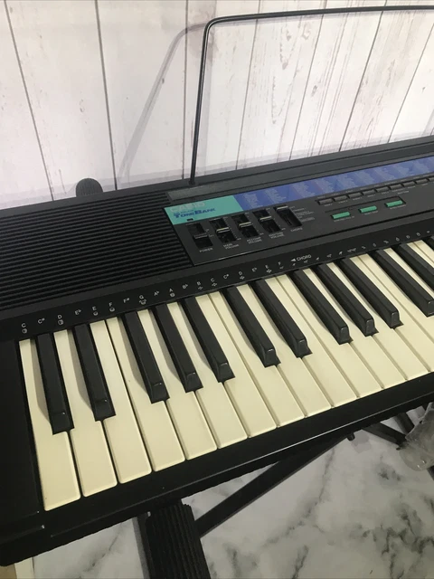 VINTAGE CASIO CT-615 ELECTRONIC Keyboard 210 SOUND tone bank with STAND ...