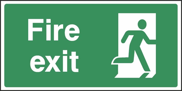 FIRE EXIT DOOR Sign Sticker Caution Warning Hazard [V6EMER0035] £3.20 ...