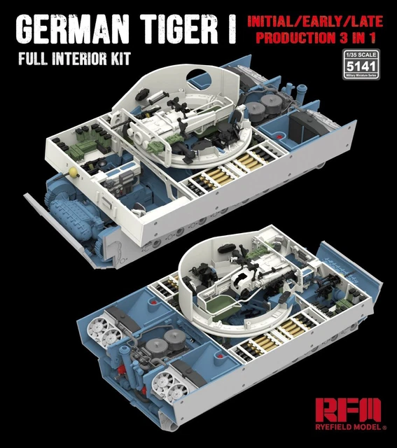 RYEFIELD MODEL RM-5141 - 1:35 Tiger I full interior kit Initial/ Early ...