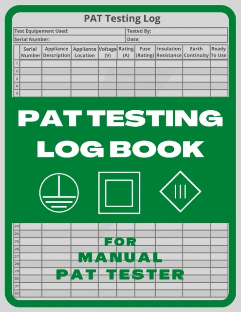 PAT TESTING LOG Book: Portable Appliance Testing Handbook for Manual ...