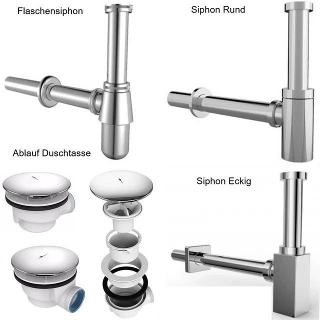 DESIGN SIPHON SIFON Stainless Steel Drain Valve Drain Set Odor Closure ...
