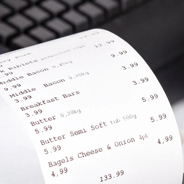 10 ROLLS THERMAL Paper Sticker Receipt Credit Card White-FI £10.19 ...