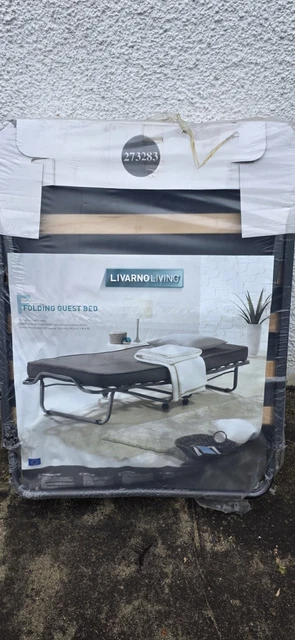 NEW FOLDING BED Portable Rollaway Single Guest Bed Mattress & Metal ...