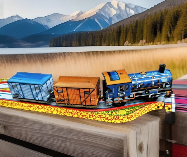 VINTAGE TIN TOY Train TOLATO MOZDONY train set made in Hungary 1960s? £ ...