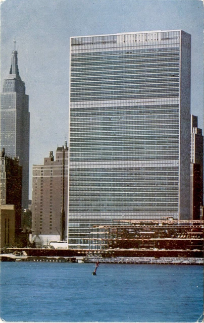 UNITED NATIONS BUILDING, New York City, Empire State Building, Postcard ...