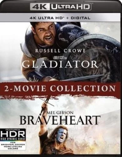 GLADIATOR/BRAVEHEART 2-MOVIE COLLECTION - 4K UHD (Blu Ray) Region free £44.99 - PicClick UK