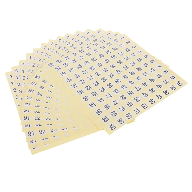 15 SHEETS STORAGE Identification round sticker labels Numbered Sticker ...