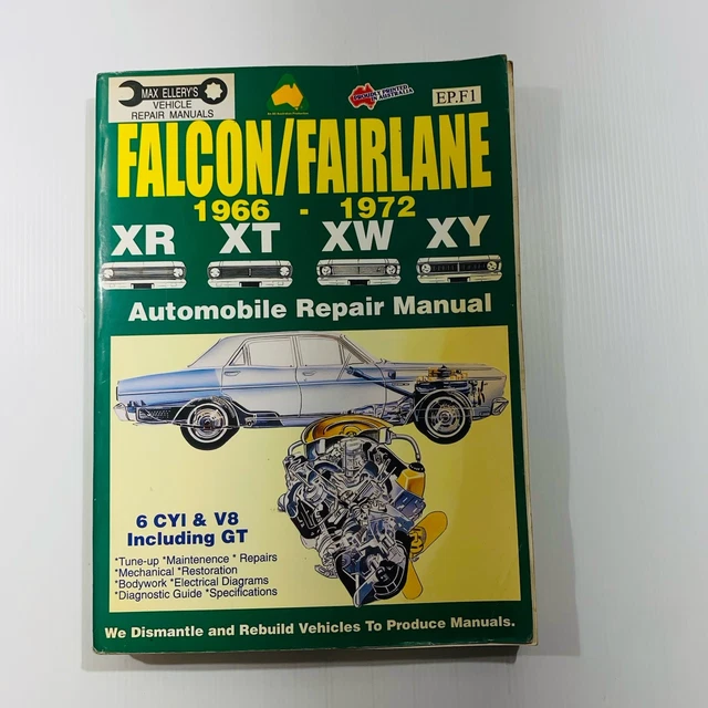 FORD FALCON FAIRLANE XR XT XW XY 1966-1972 Ellery’s Service Repair ...