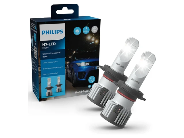 PHILIPS PRO6000 BOOST +300% H7 anabbaglianti LED per Ford S-Max ll tipo ...