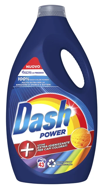 DASH POWER LAVATRICE Liquido 43 Misurini Igienizzante Color Made In ...