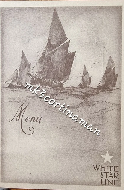 S.S. LAURENTIC WHITE Star Line 1934 Menu EUR 23,40 - PicClick IT