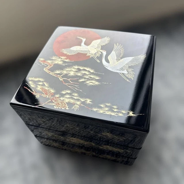 BOÎTE À BENTO noire Jubako 3 niveaux avec séparateurs vaisselle ...