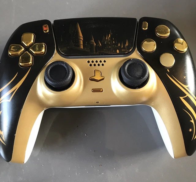 CUSTOM PS5 DUALSENSE Wireless Controller - Hogwarts Towers & Gold £59. ...