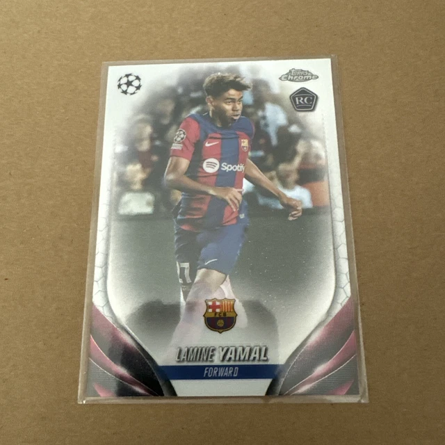 2023-24 TOPPS CHROME UEFA UCC Lamine Yamal RC Rookie Base Card - & 3 ...