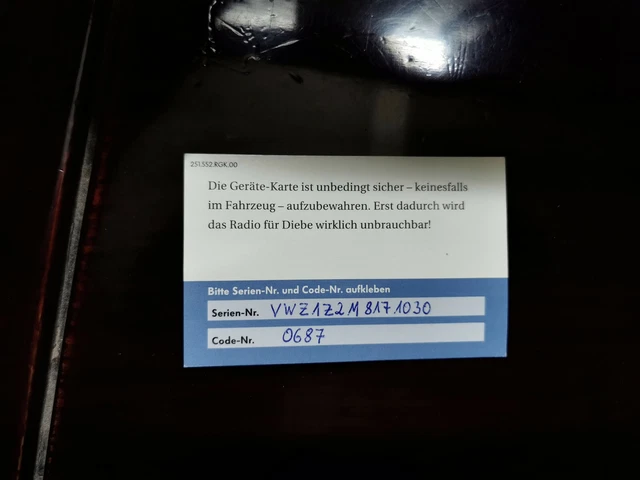 AUDI RADIO CODE Pin Decode Unlock A3 A4 Tt Symphony Rns-E Concert Cd ...