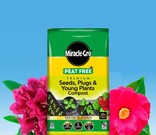 MIRACLE-GRO COMPOST FOR Seeds Plugs & Young Plants Peat Free Potting ...