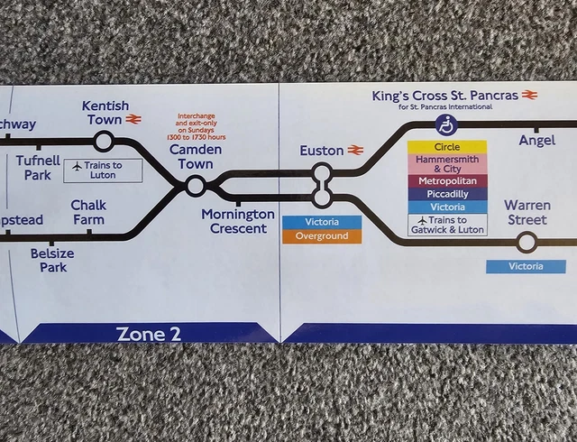 ORIGINAL LONDON UNDERGROUND Tube Map. Northern Line Interior Carriage ...