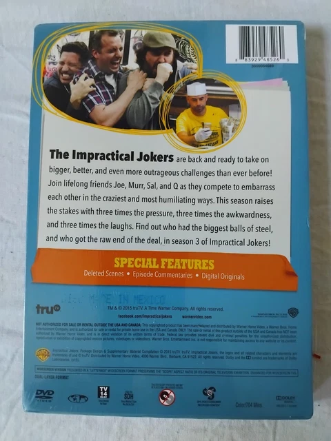 IMPRACTICAL JOKERS: THE Complete Third Season - DVD, 2011 - New/Sealed ...
