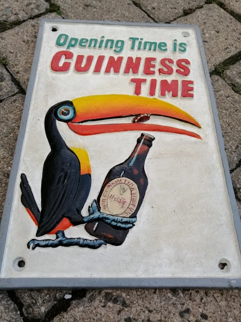 CAST IRON GUINNESS (Opening Time Is Guinness Time) Sign £32.00 ...