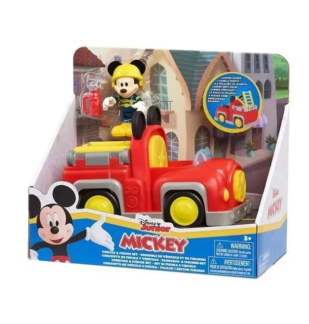 DISNEY JUNIOR MICKEY Mouse Fire Truck Ladder Raises Vehicle and Figure ...