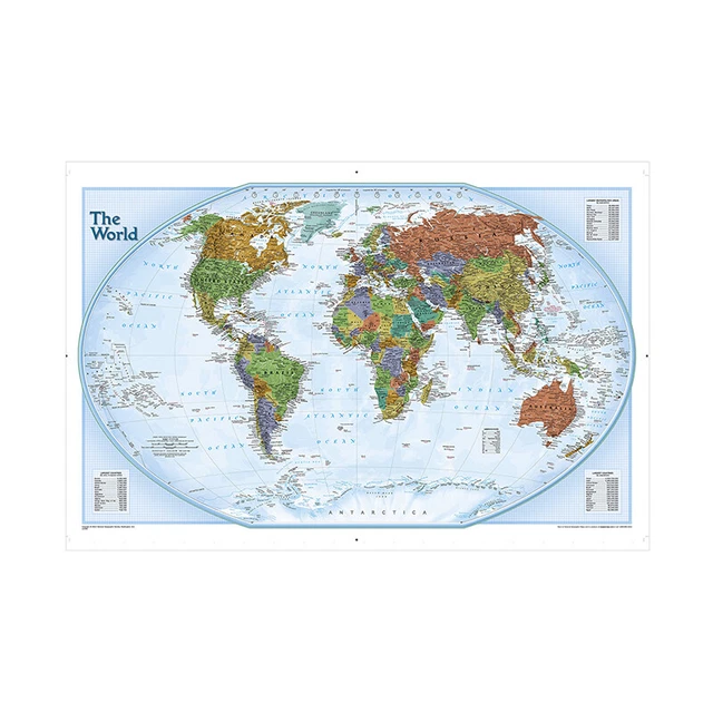 WORLD MAP PHYSICAL MAP LARGE POSTER ART PRINT SIZE 59*39in £11.34 ...