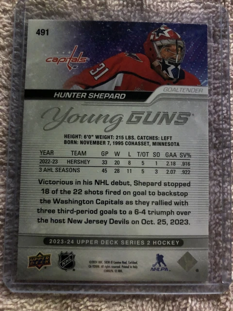 2023-24 UPPER DECK Series 2 Young Guns Hunter Shepard Washington ...