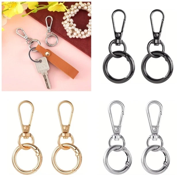 METAL SWIVEL LOBSTER Claw Clasps,Keychain Clip with Large Key Rings DIY ...