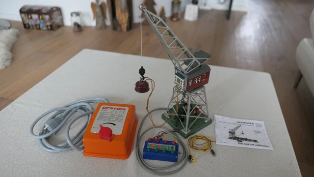 MÄRKLIN 7051, DREHKRAN mit Hebemagnet, Schaltpult, geprüft. + Primex ...