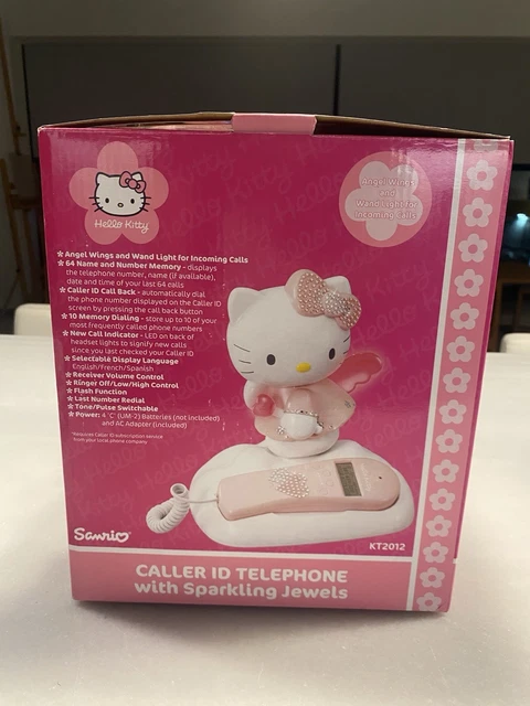 RARE NEW BOX Sanrio 2008 Hello Kitty Pink Caller Id Telephone W ...