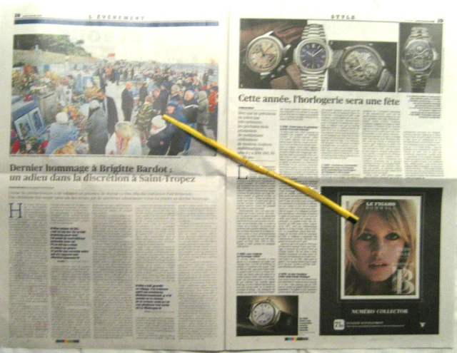 JOURNAL LE FIGARO et VOUS avec BRIGITTE BARDOT ( 8 Janvier 2026 ) ADIEU ...