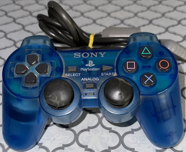 SONY PLAYSTATION PS1 PSX DualShock Controller Island Blue Clear SCPH ...