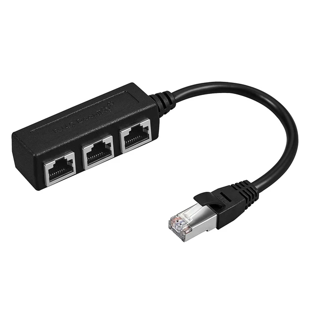 RJ45 ETHERNET 1 to 3 Ports LAN Splitter Adapter Cable Network ...