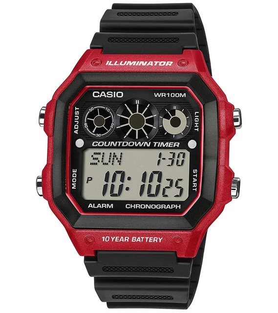 CASIO MEN'S DIGITAL illuminator Rubber Strap Watch AE-1300WH-4AVDF £41.72 - PicClick UK