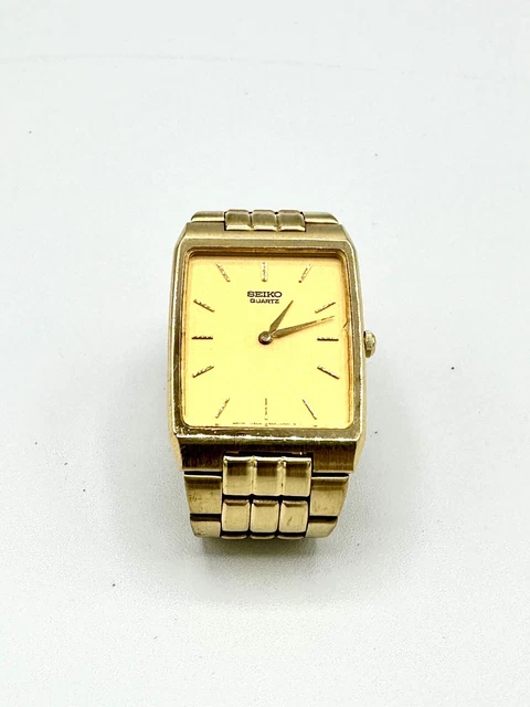 VINTAGE MEN’S SEIKO Gold Tone V700-5001 Dress Tank Watch Lasalle Style ...