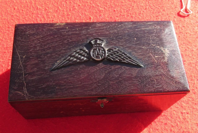 WW2 RAF WOOD Box Pilot Wing Cigar Cigarette Box £143.01 - PicClick UK