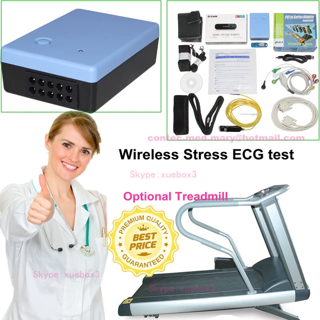12-LEAD WIRELESS STRESS test ECG/EKG System Recorder PC Software ...