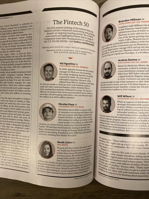 FORBES MAGAZINE FEBRUARY/MARCH 2026 Forbes 250 America's Top Innovators ...
