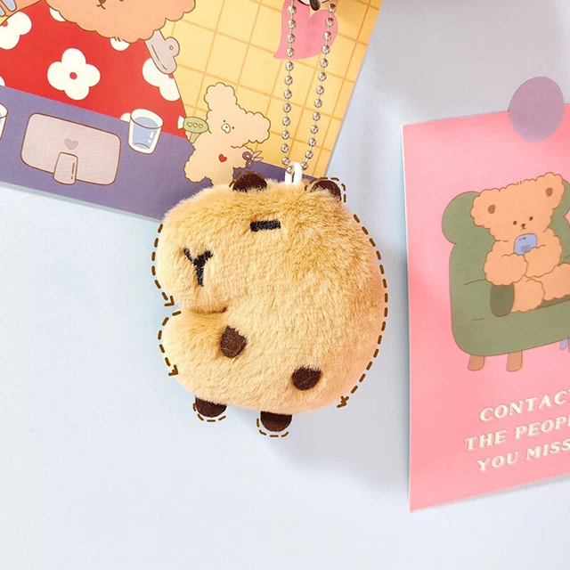 KAWAII CAPYBARA SQUEAK Keychain Pendant Cartoon Cute Plush Doll Toy Bag ...